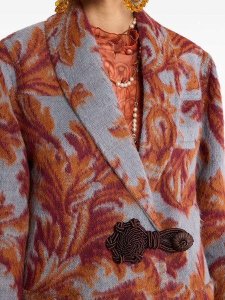 Etro Jacquard wool blend coat for Women - US | Al Duca d'Aosta